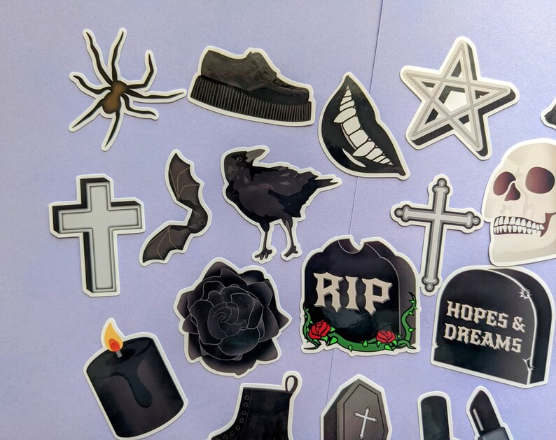 Goth Aesthetic Sticker Pack 20 Goth Stickers Laptop - Etsy