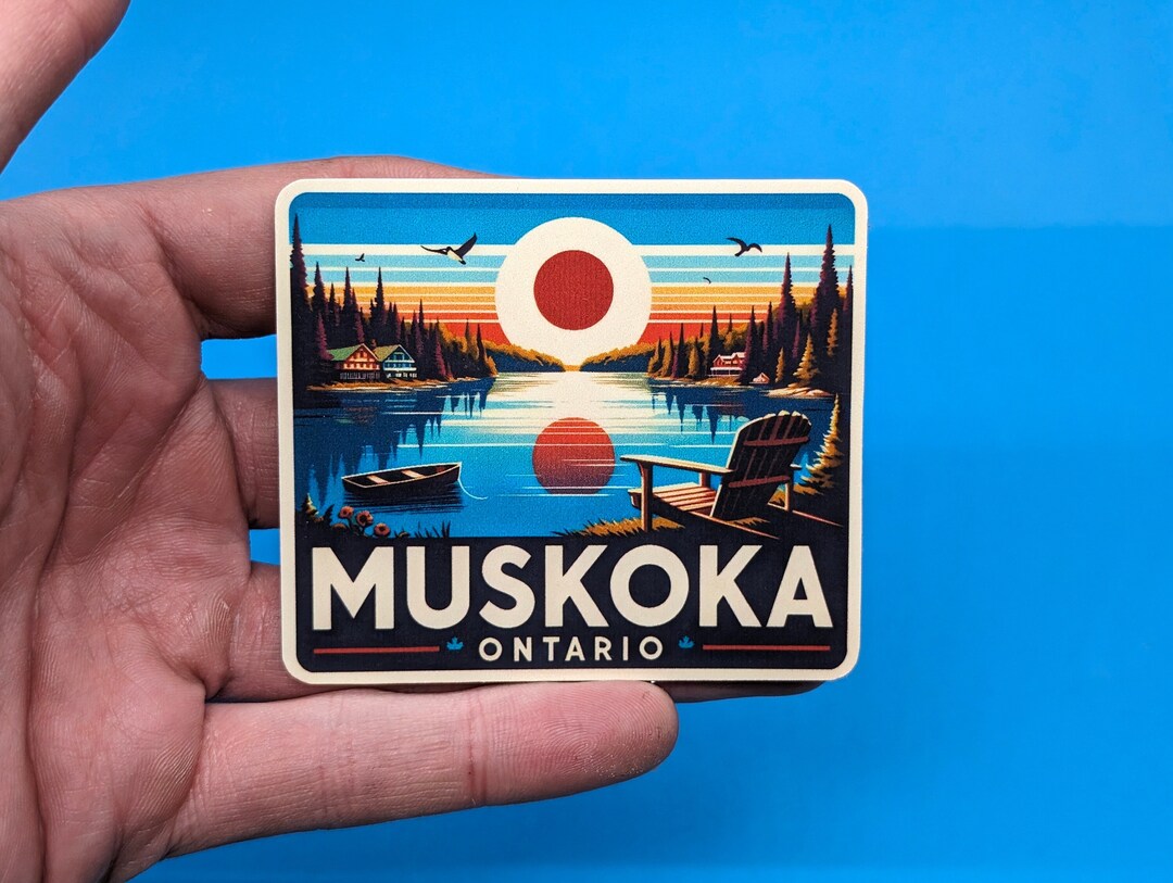 Muskoka Ontario Travel Sticker 002 // Cottage Decal for Suitcase ...