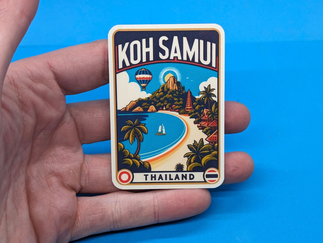Koh Samui Travel Sticker // Thailand Decal for Suitcase, Laptop, Car or ...