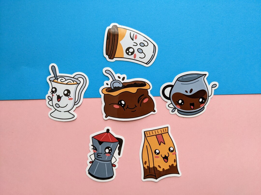 Cute Kawaii Coffee Themed Sticker Pack Coffee Stickers - Etsy