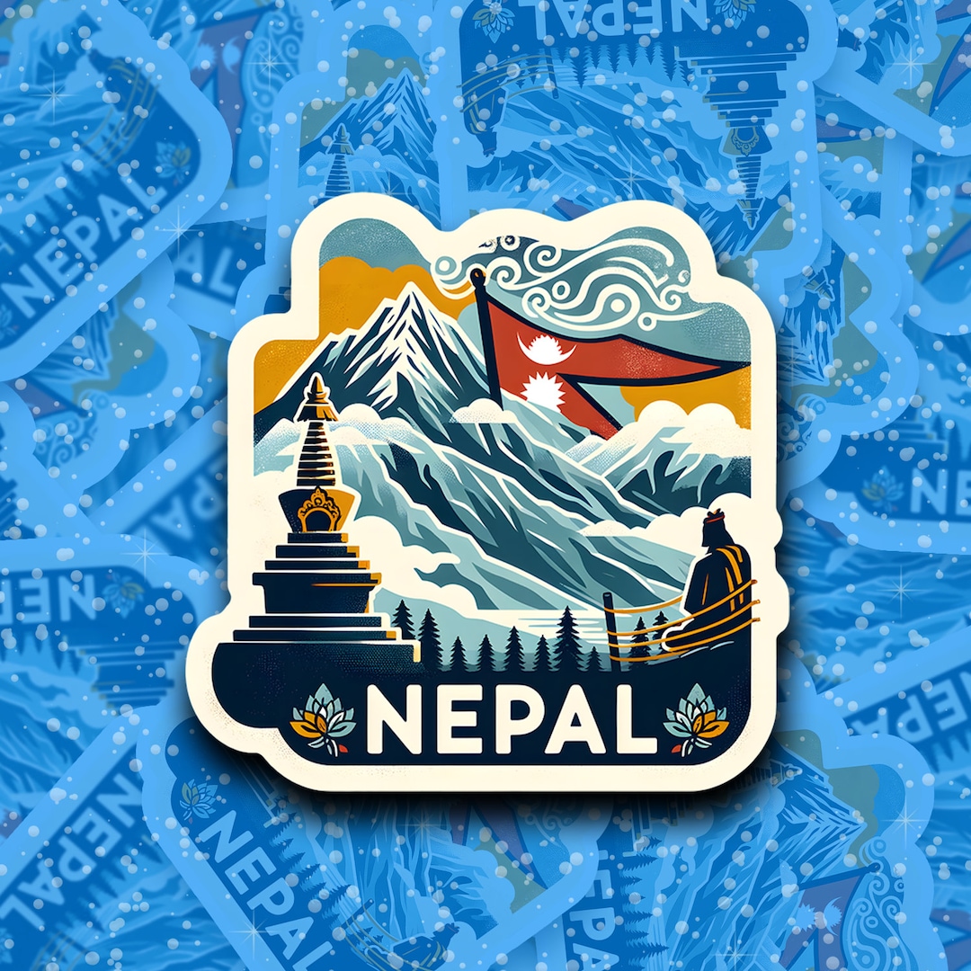 Nepal Travel Sticker // South Asia Decal for Suitcase Laptop - Etsy