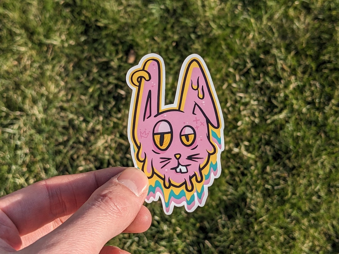 Trippy Melting Rabbit Sticker Psychedelic Stickers, Cool Stickers ...