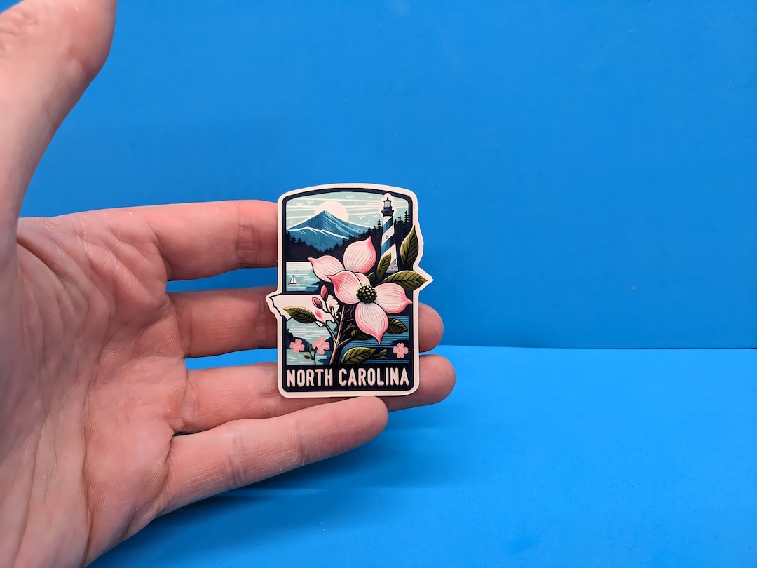 North Carolina Travel Sticker // NC Decal for Suitcase, Laptop, Car or ...