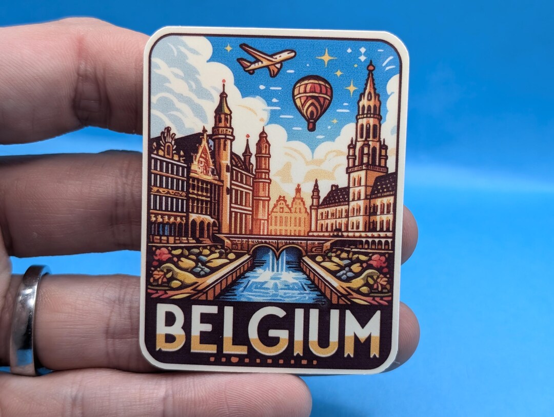 Belgium Travel Sticker // Europe Decal for Suitcase, Laptop, Car or ...