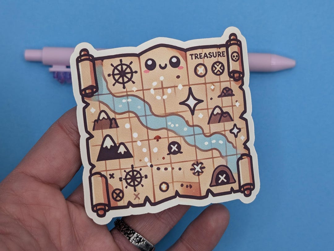 Treasure Map Sticker Dungeons and Dragons Fantasy RPG Vinyl Sticker for ...