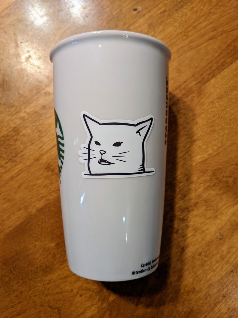 Smudge the Cat Meme Sticker Confused Cat at Dinner Funny - Etsy