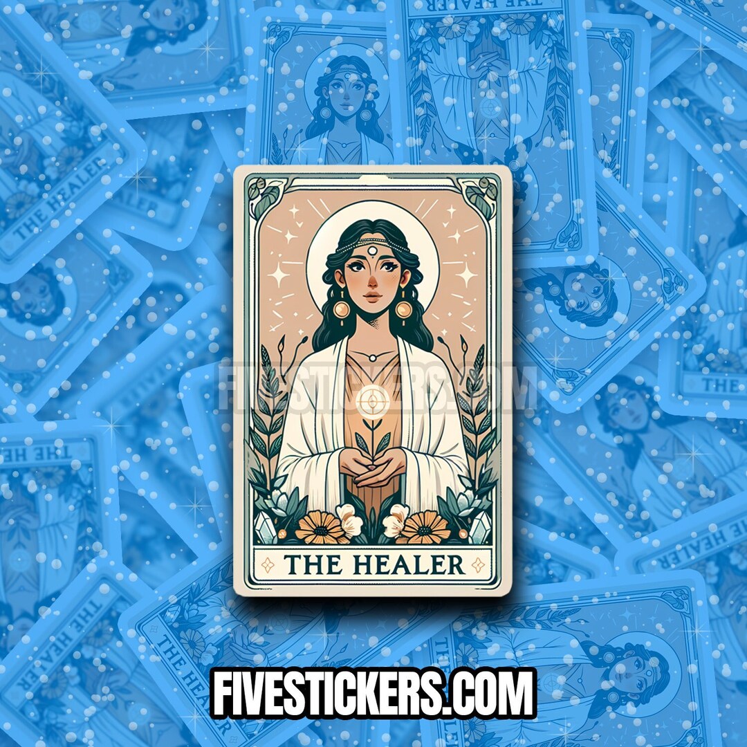 Tarot Card Sticker the Healer Vinyl Holistic Decal Laptop Sticker ...