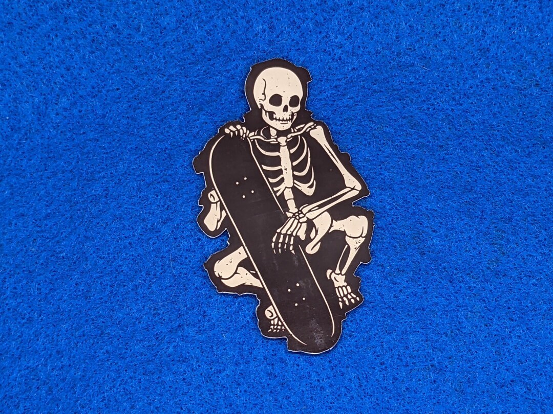 Skeleton Holding a Skateboard Sticker Great for Skateboards, Laptops ...