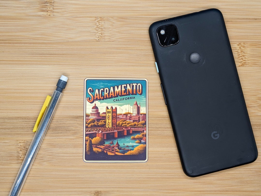 Sacramento Travel Sticker Weatherproof Durable Luggage Decal for ...