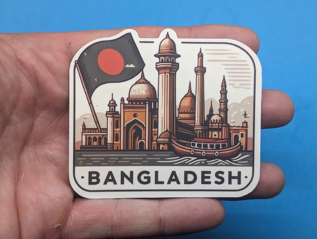 Bangladesh Travel Sticker // South Asia Decal for Suitcase, Laptop, Car ...
