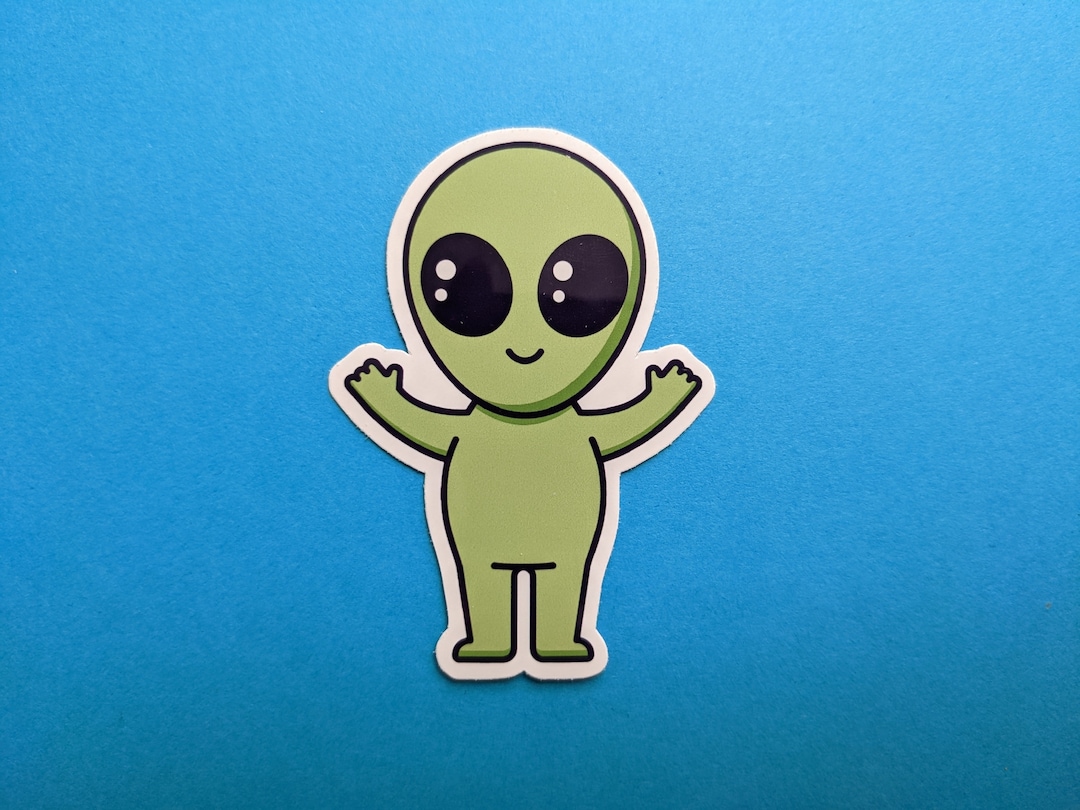 Cute Alien Sticker | Vinyl Sticker | Laptop Sticker, Skateboard Sticker ...