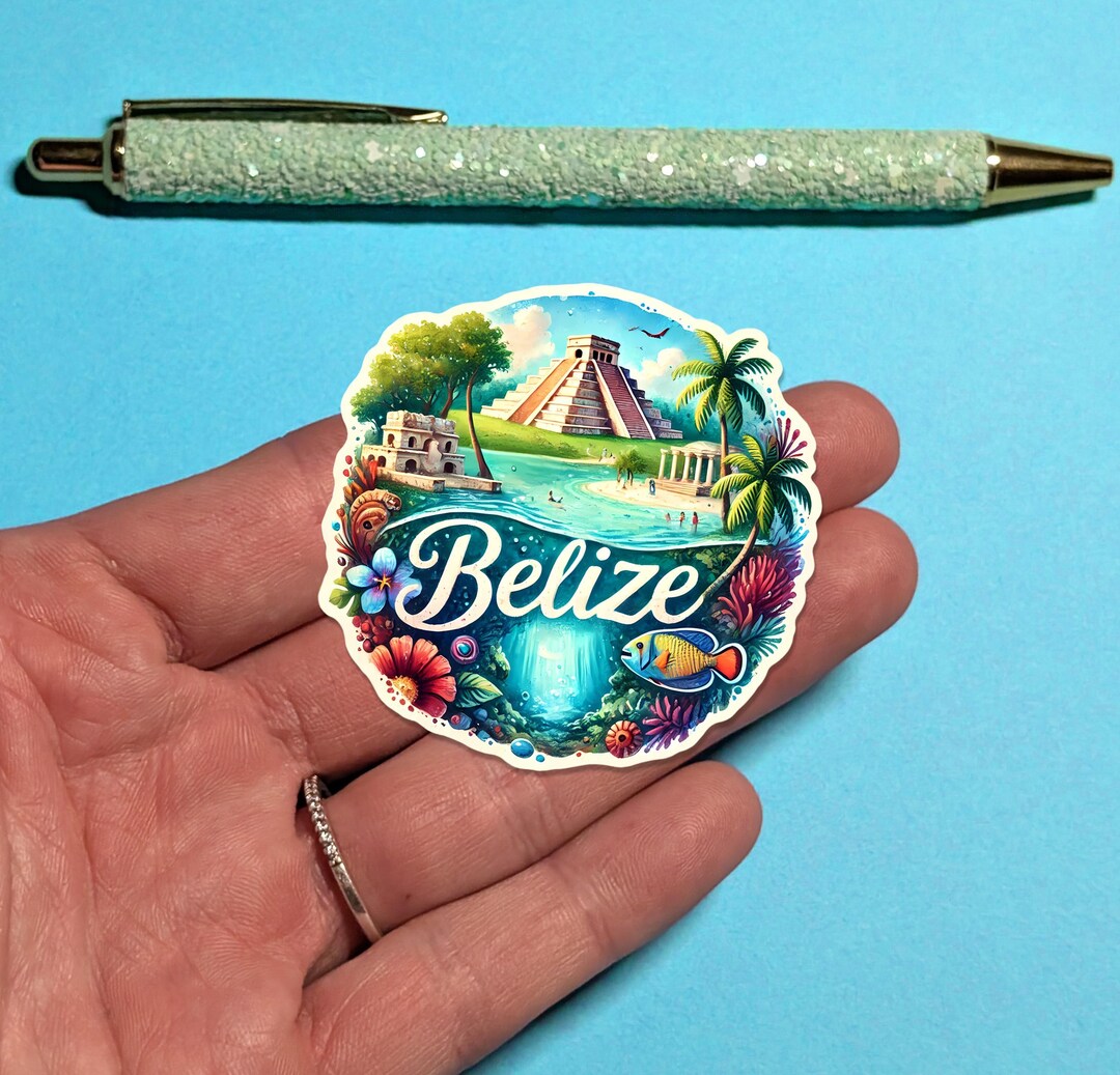Belize Travel Sticker // Decal for Suitcase, Laptop, Car or Water ...