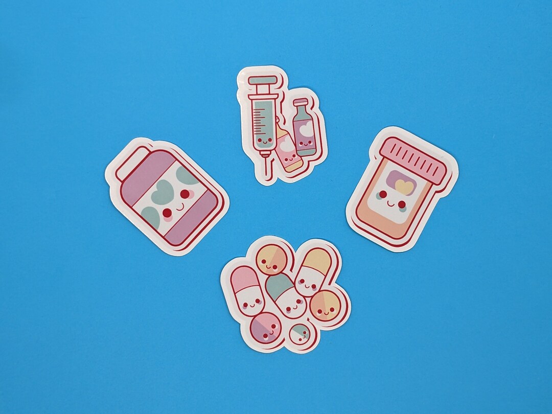 Cute Kawaii Pharmacy Stickers, Pharmacist Sticker for Laptop, Pharmacy ...