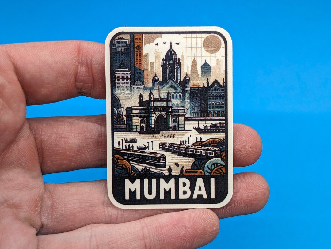 Mumbai Travel Sticker // India Decal for Suitcase, Laptop, Car or Water ...