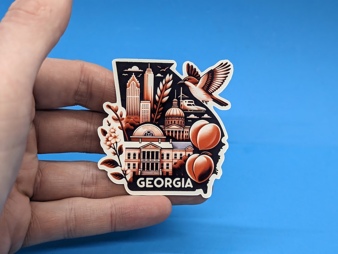Georgia Travel Sticker // State Decal for Suitcase, Laptop, Car or ...