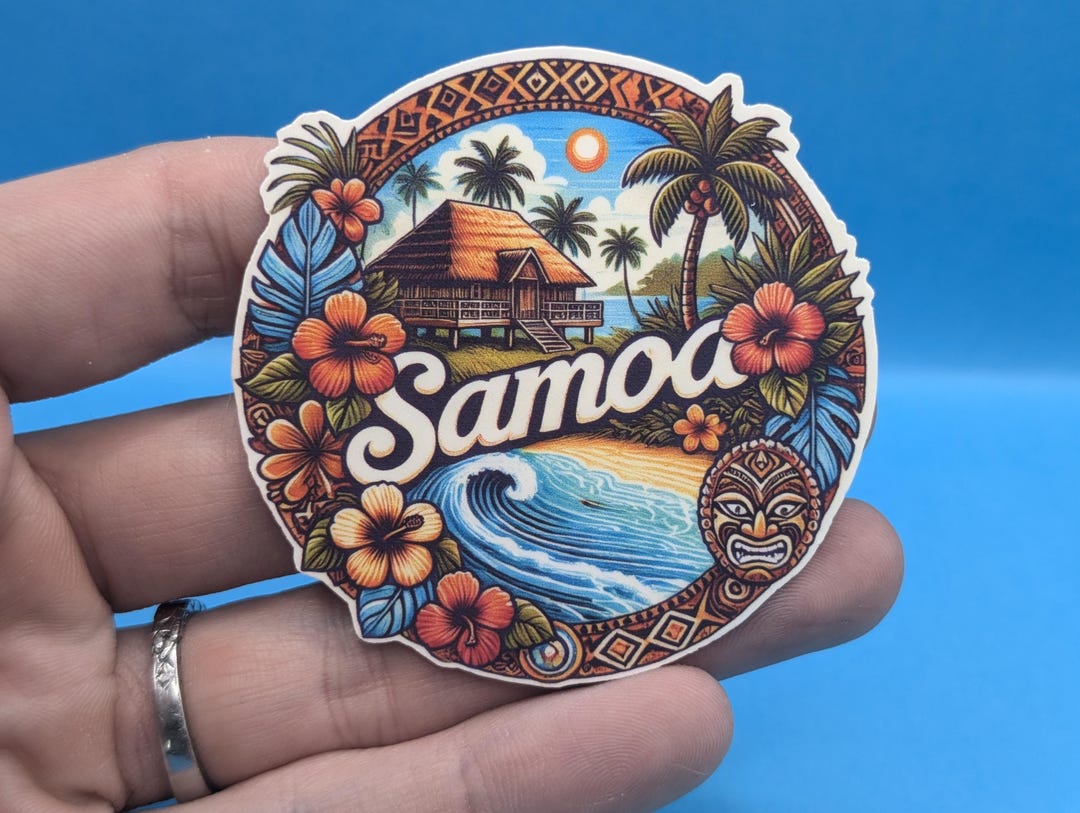 Samoa Travel Sticker // Oceania Decal for Suitcase, Laptop, Car or ...