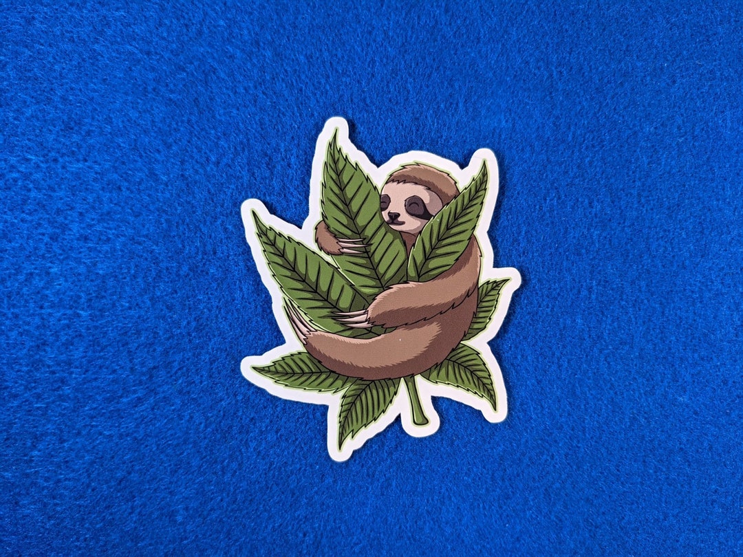 Cute Marijuana Sloth Sticker, Sloth Stickers, Weed Stickers, 420 ...