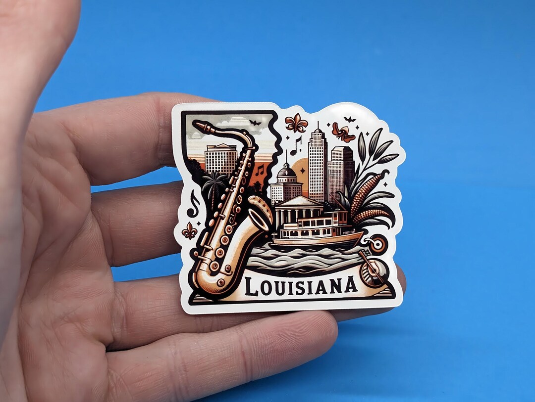 Louisiana Travel Sticker // State Decal for Suitcase, Laptop, Car or ...