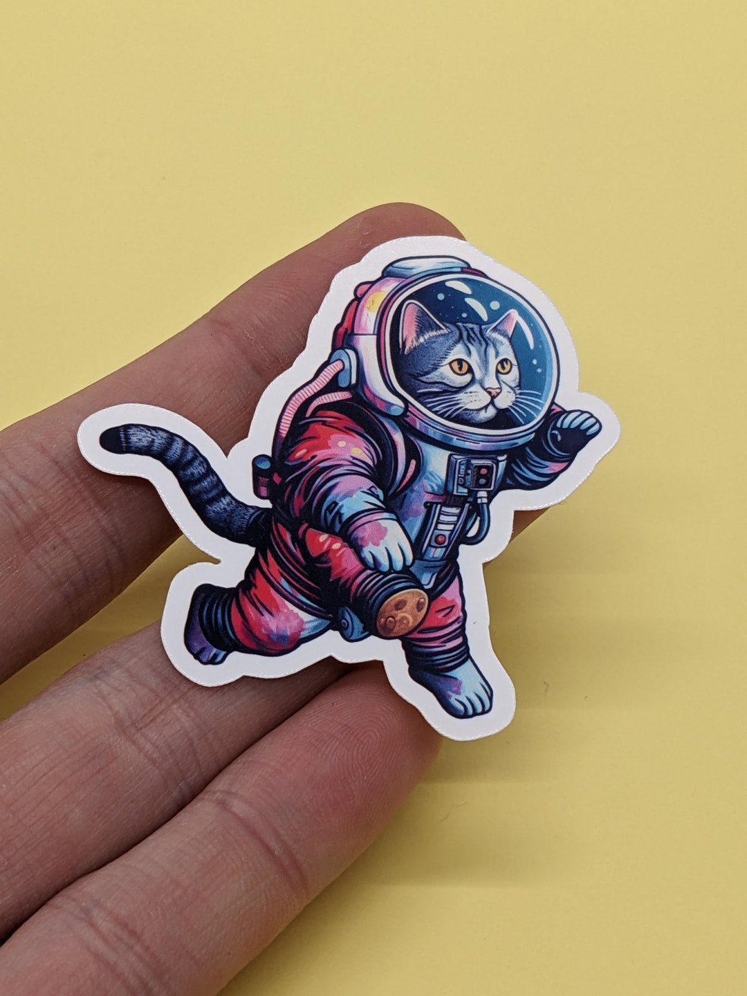 Watercolor Astronaut Space Kitty Sticker | Cat Stickers, Space Stickers ...