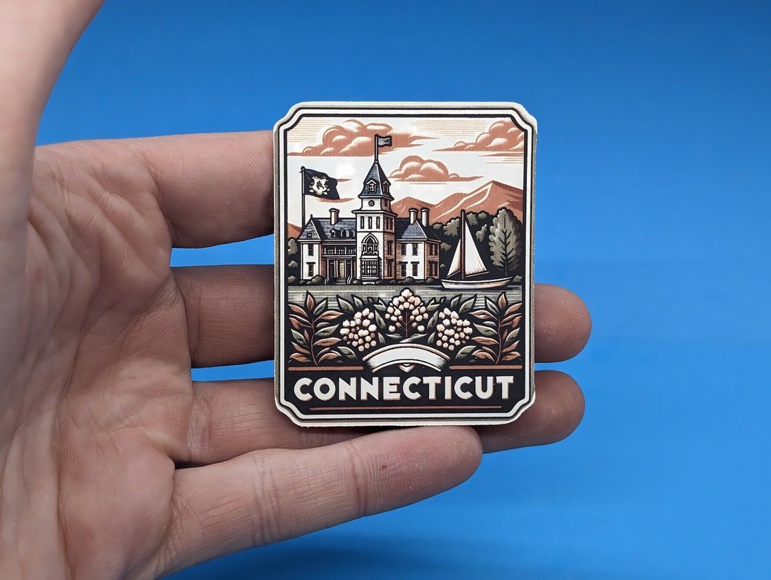 Connecticut Travel Sticker // State Decal for Suitcase, Laptop, Car or ...