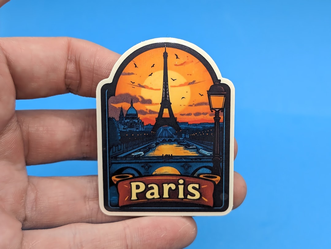Paris Travel Sticker // France Decal for Suitcase, Laptop, Car or Water ...