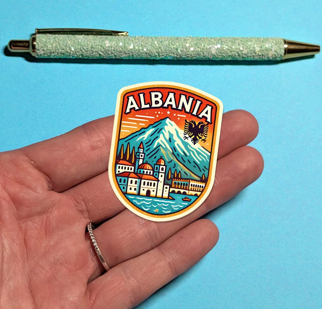 Albania Travel Sticker // Albanian Decal for Suitcase, Laptop, Car or ...
