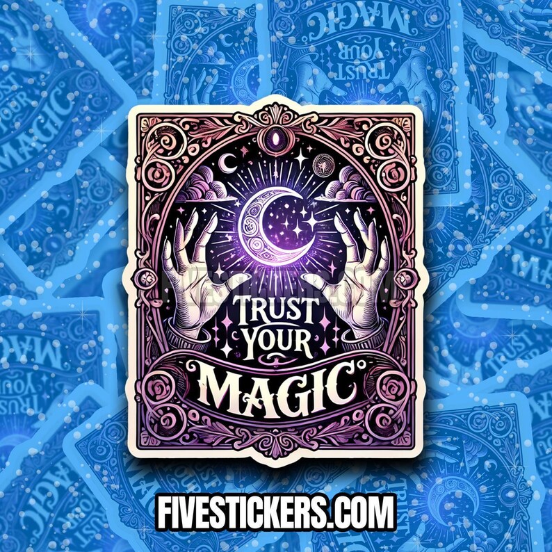 Trust Your Magic Tarot Card Sticker | Witchy Vinyl Decal | Water ...