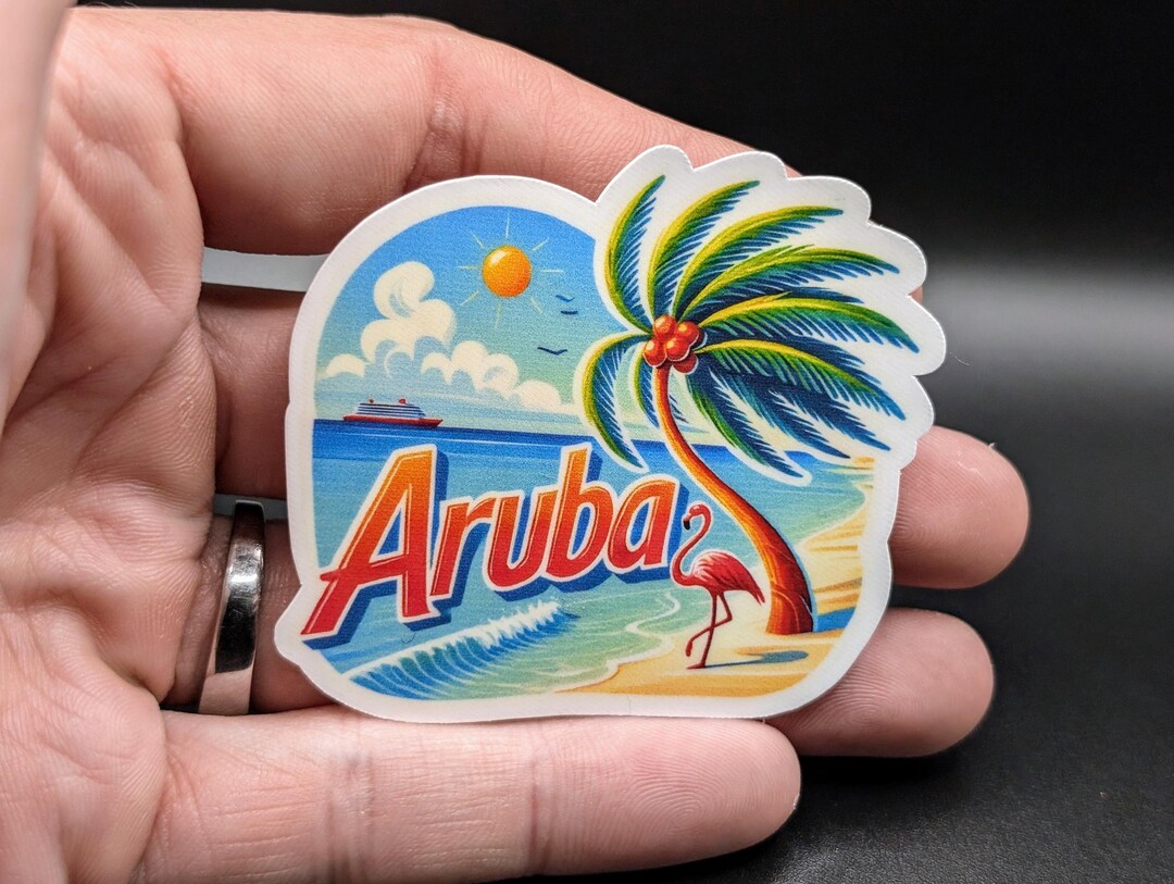 Aruba Travel Sticker // Destination Decal for Suitcase, Laptop, Car or ...