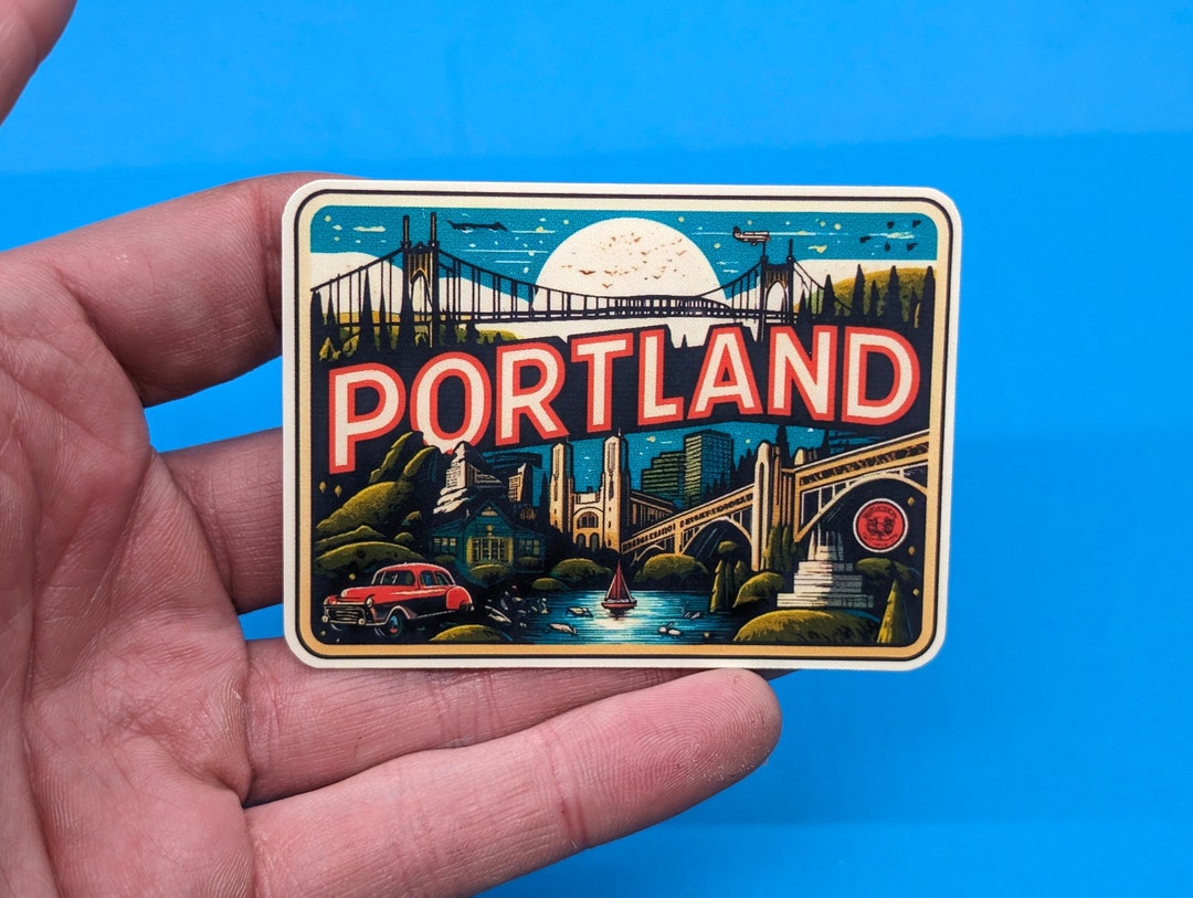 Portland Travel Sticker // Oregon Decal for Suitcase, Laptop, Car or ...