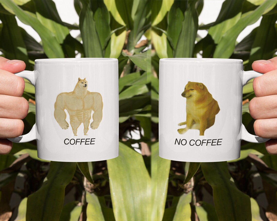 Swole Doge Vs Cheems Meme Coffee Mug Funny Dog Gift Doge - Etsy Hong Kong