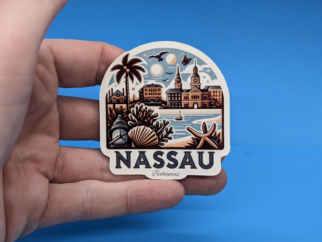 Nassau Travel Sticker // Bahamas Decal for Suitcase, Laptop, Car or ...