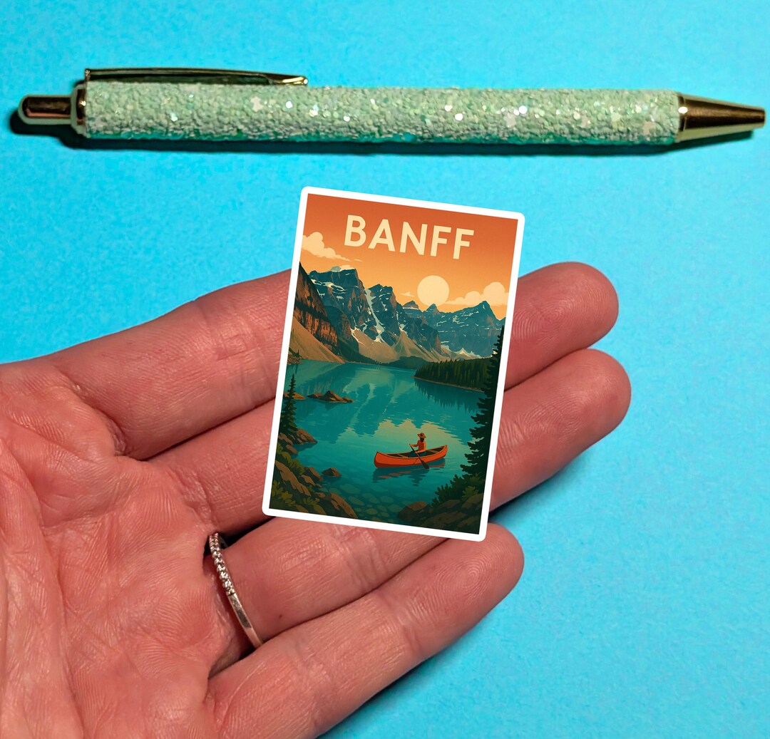 Banff Alberta Travel Sticker - Travel Poster Style Decal - Etsy