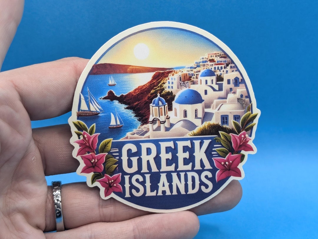Greek Islands Travel Sticker // Greece Decal for Suitcase, Laptop, Car ...