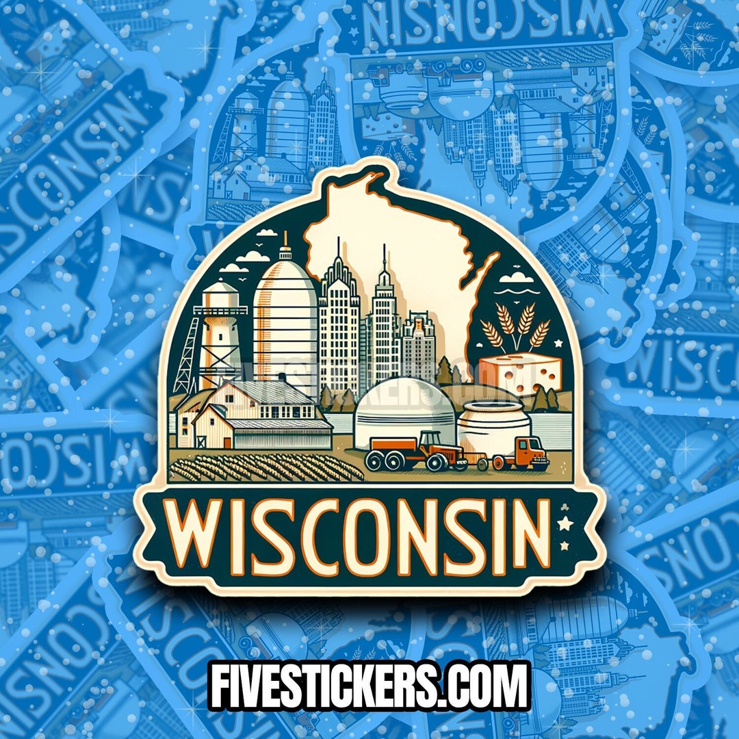 Wisconsin Travel Sticker // US State Decal for Suitcase, Laptop, Car or ...
