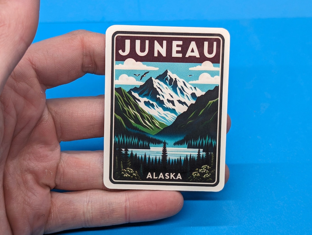 Juneau Alaska Travel Sticker // Alaska Decal for Suitcase, Laptop, Car ...