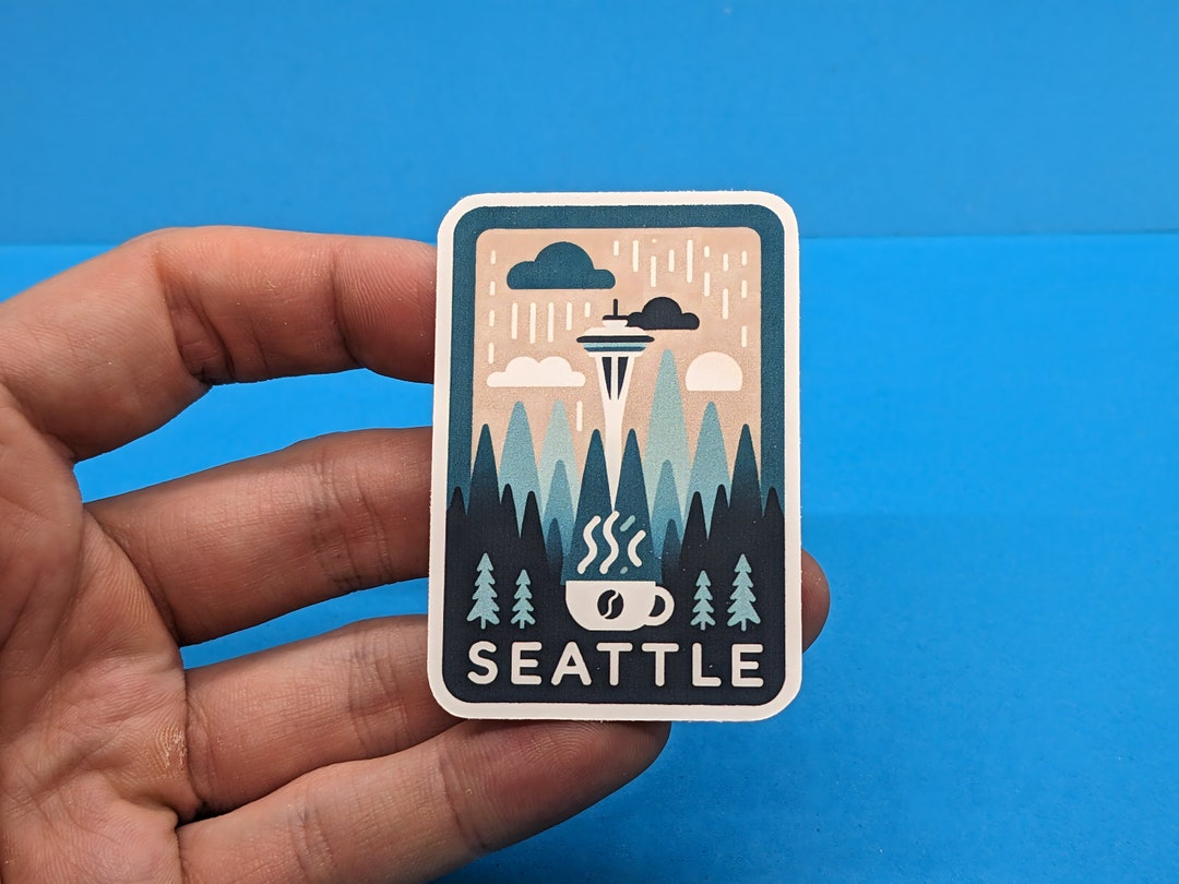 Seattle Travel Sticker // Decal for Suitcase, Laptop, Car or Water ...