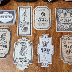 Apothecary Labels - Physical Product - 12 Cool Vintage Halloween Labels ...