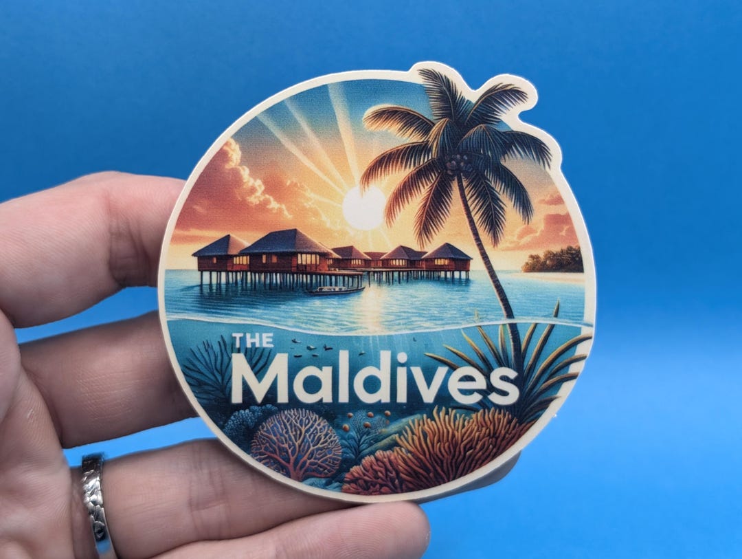 Maldives Travel Sticker #001 // South Asia Decal for Suitcase, Laptop ...
