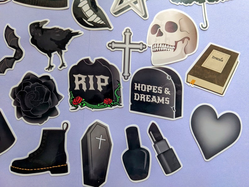Goth Aesthetic Sticker Pack 20 Goth Stickers Laptop - Etsy