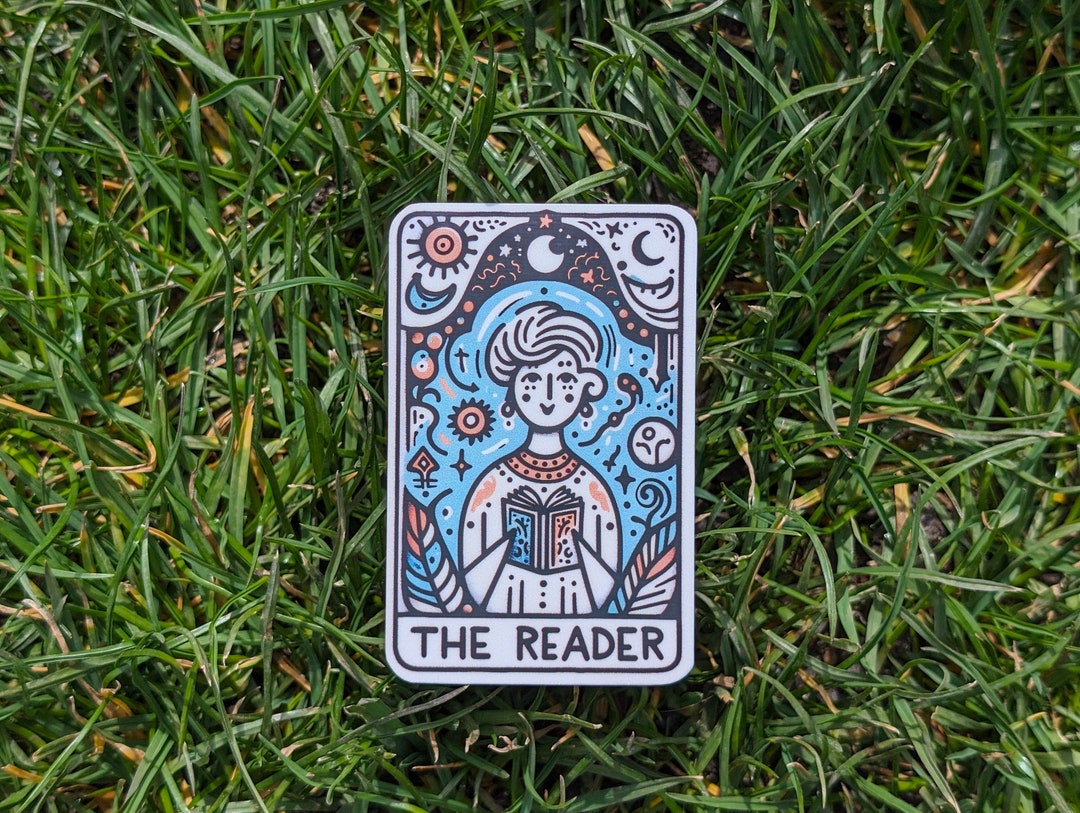 Tarot Card Sticker "the Reader #004" Vinyl Decal Bookish Decal - Laptop ...