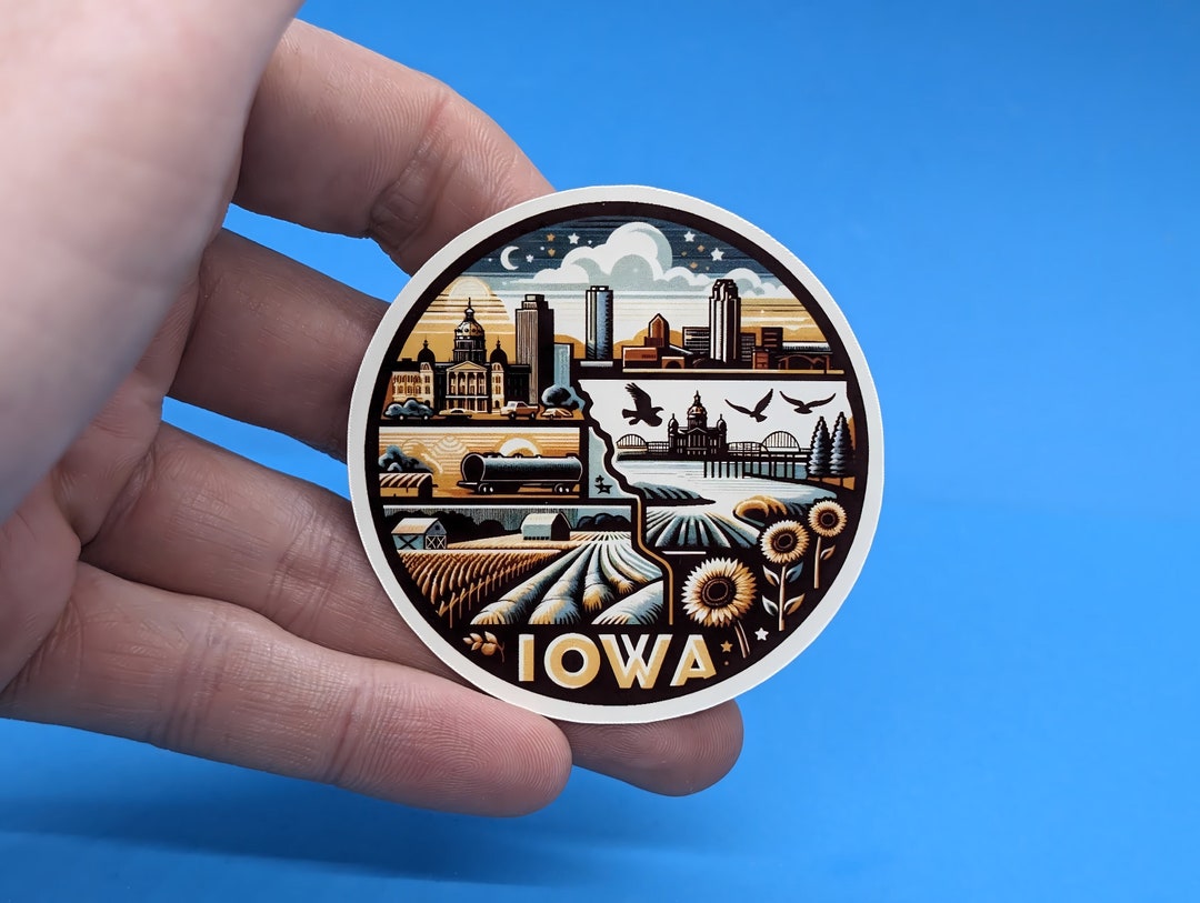 Iowa Travel Sticker State Decal for Suitcase Laptop Car Water Bottle ...
