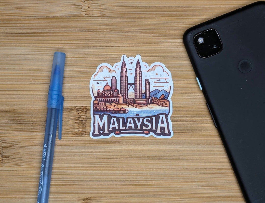 Malaysia Travel Sticker 002 - Asia Decal for Suitcase Laptop Water ...