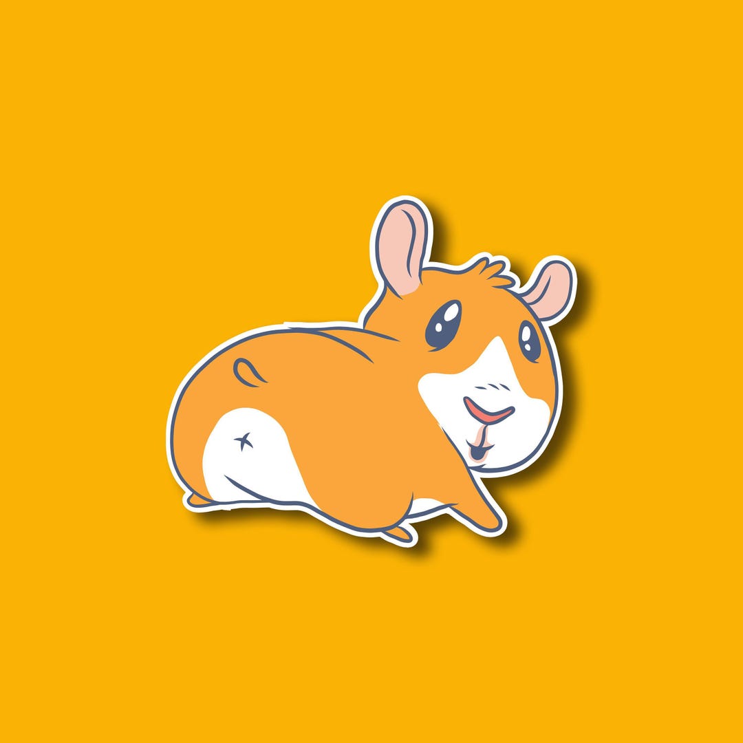 Hamster Vinyl Sticker Cute Animal Decal for Laptops Water Bottles Phone ...