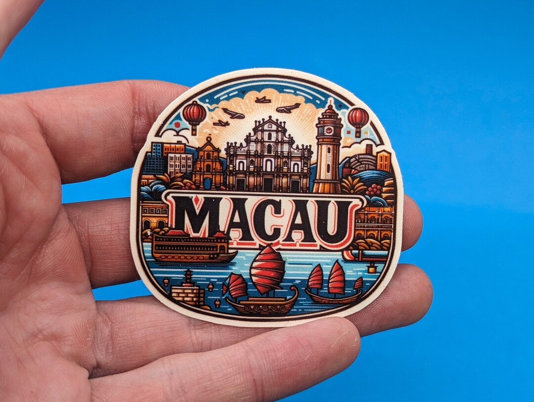 Macau Travel Sticker // China Decal for Suitcase, Laptop, Car or Water ...