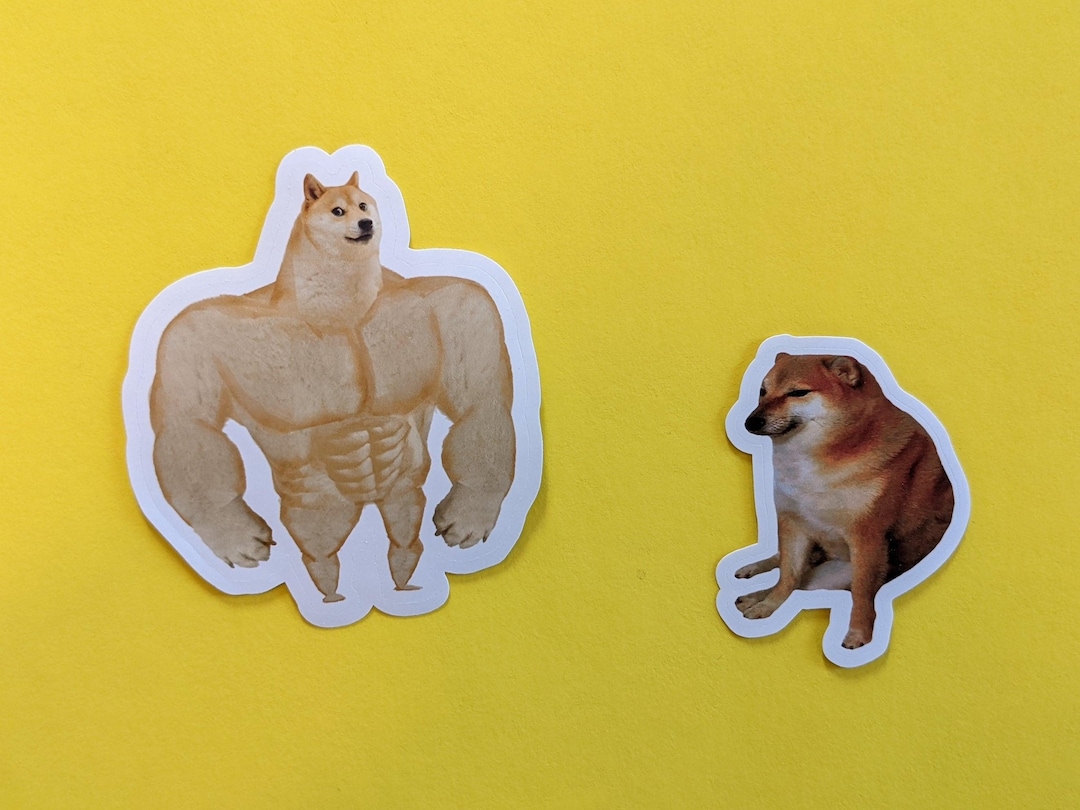 Buy Swole Doge Vs Cheems Meme Stickers Set Glossy Vinyl Cute Funny Doge ...