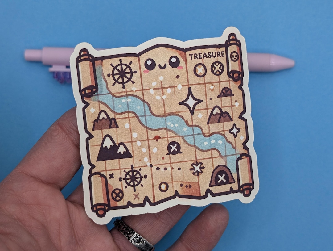 Treasure Map Sticker - Dungeons and Dragons Fantasy RPG Vinyl Sticker ...