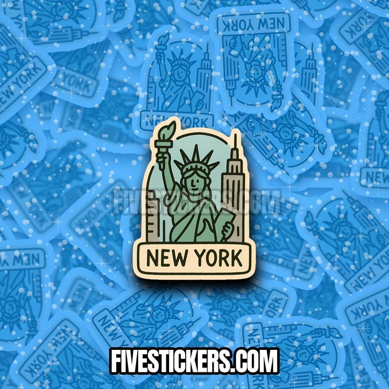 New York Travel Sticker: Doodle Art Decal - Laptop, Water Bottle - Etsy