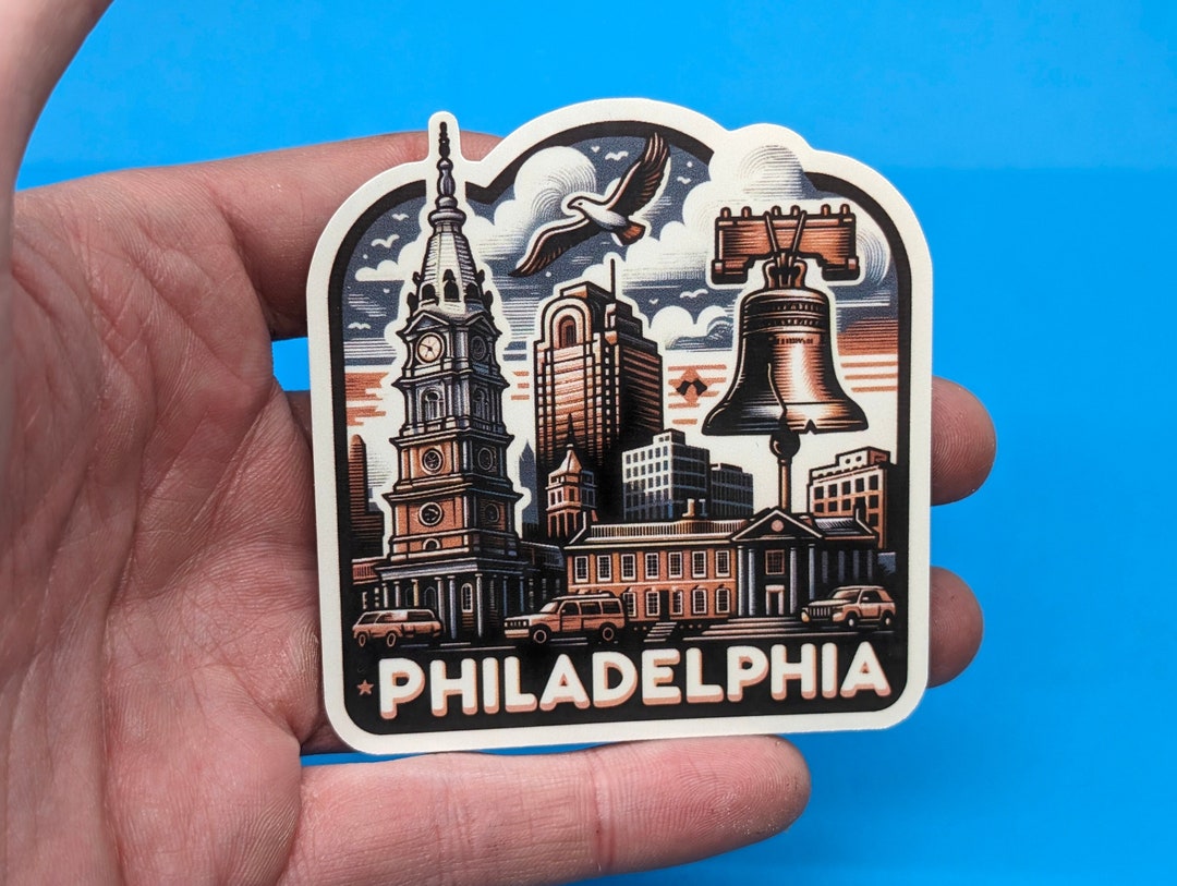 Philadelphia Travel Sticker // Philly Decal for Suitcase, Laptop, Car ...