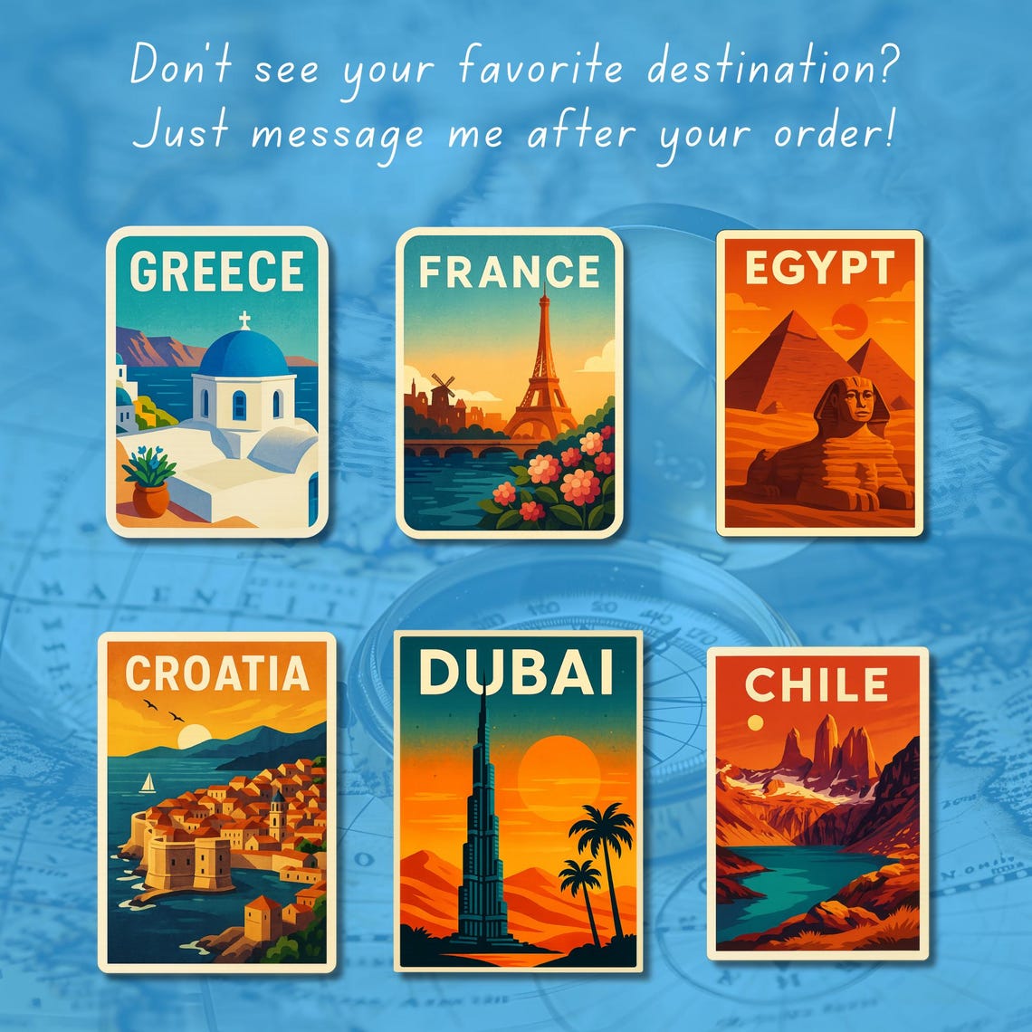 World Travel Stickers Pack – 35+ Travel Destination / Landmark Decals ...