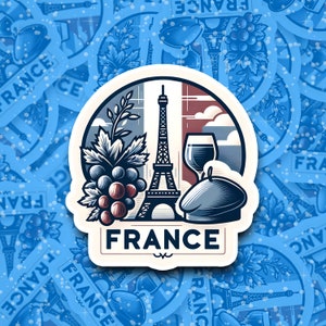 France Travel Sticker // Decal for Suitcase, Laptop, Car or Water ...
